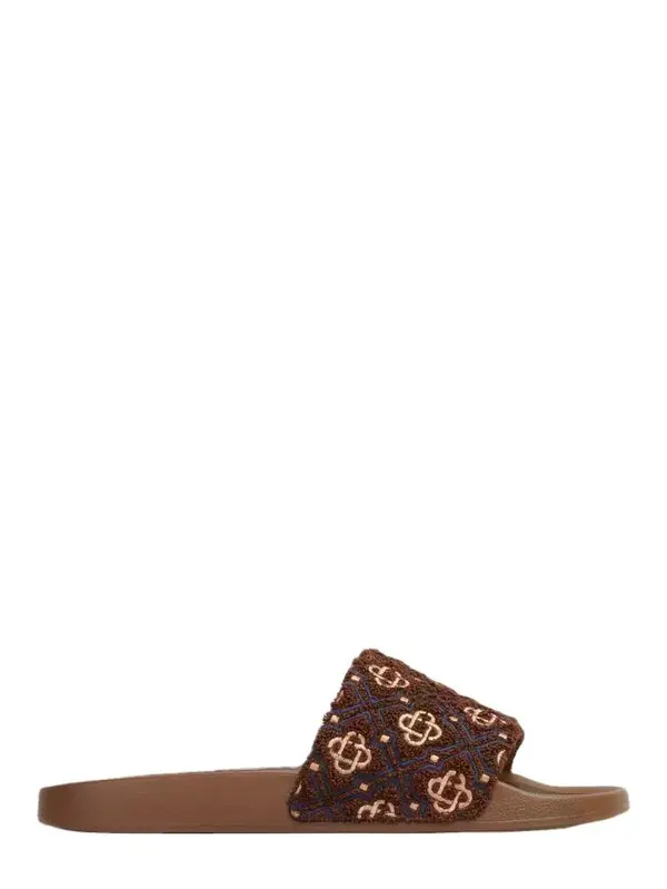 Casablanca Monogram Slides - Brown