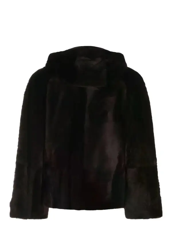Brunello Cucinelli Hooded Shearling Jacket - Brown
