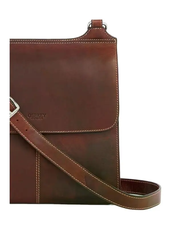 OSPREY LONDON Osprey Large Smithy Leather Crossbody Bag - Brown