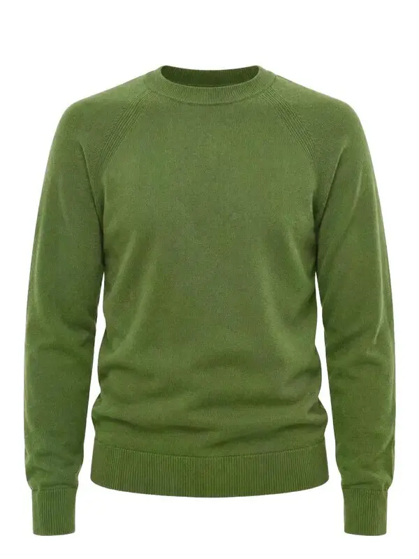 PAOLO PECORA Crew-neck Raglan-sleeve Sweater In Virgin Wool - Green