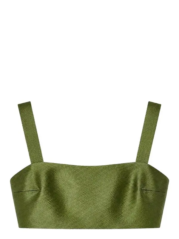 Martin Martin Billie Patterned Jacquard Crop Top - Green
