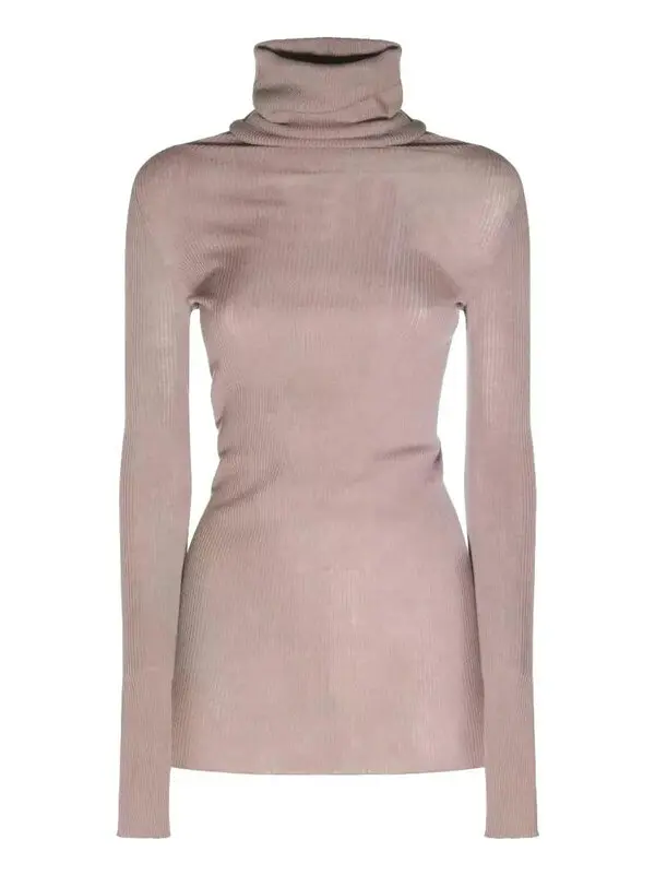 Rick Owens Ribbed Knit Roll-neck Sweater - Neutrals