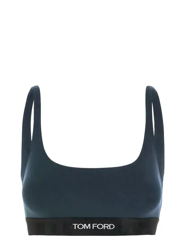 TOM FORD Logo-underband Bra - Blue