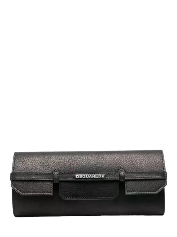 Dsquared2 Logo Appliqué Clutch Bag - Black