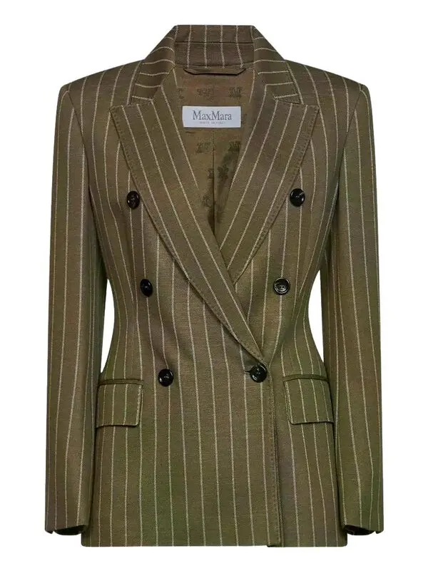 Max Mara Balta Double-breasted Pinstripe Blazer - Green