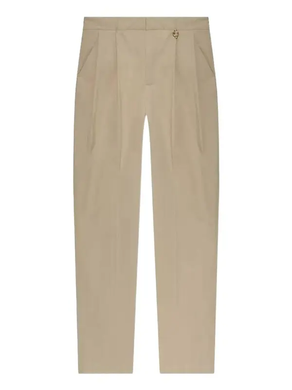 Casablanca Pleated Logo-plaque Wide-leg Trousers - Neutrals