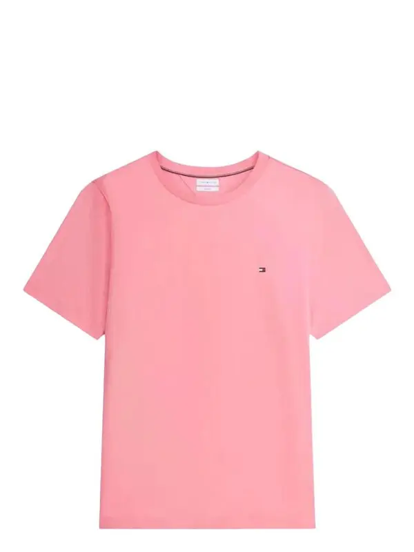 Tommy Hilfiger Flag-embroidery Crew-neck T-shirt - Pink