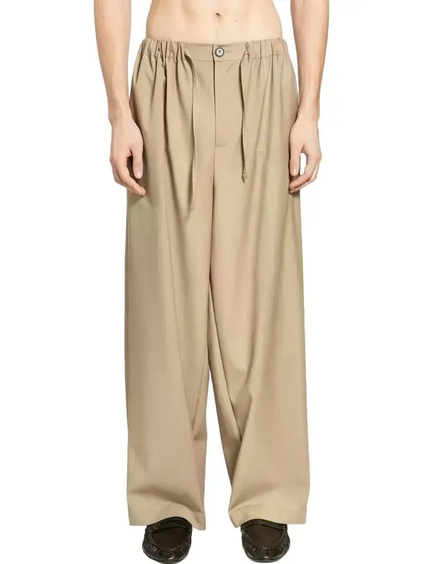 ROSE BURRITO Wool Wide-leg Trousers - Neutrals