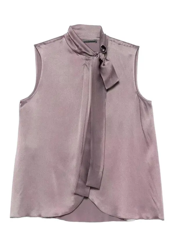 Alberta Ferretti Sleeveless Tie-neck Shirt - Purple