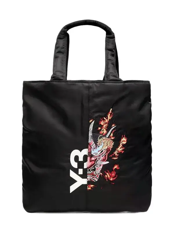 Y3 Graphic Print Tote Bag - Black