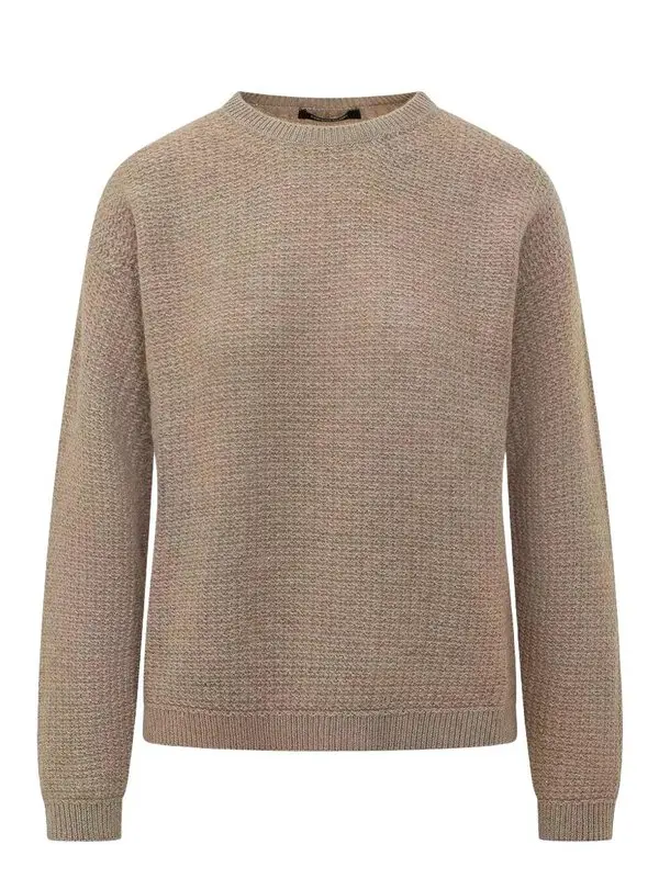 Fabiana Filippi Waffle-knit Long-sleeve Sweater - Brown