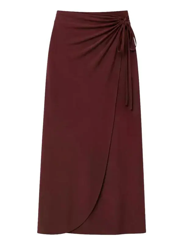 Max Mara Jersey Wrap Skirt - Red