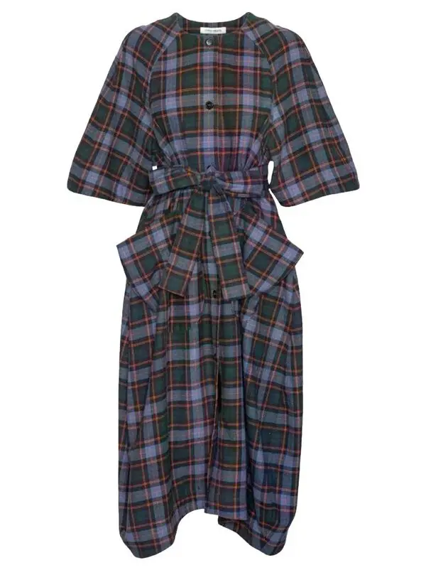Henrik Vibskov Plaid Midi Dress - Blue