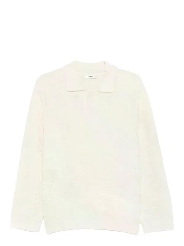 Commas Waffle Knit Buttoned Sweater - Neutrals