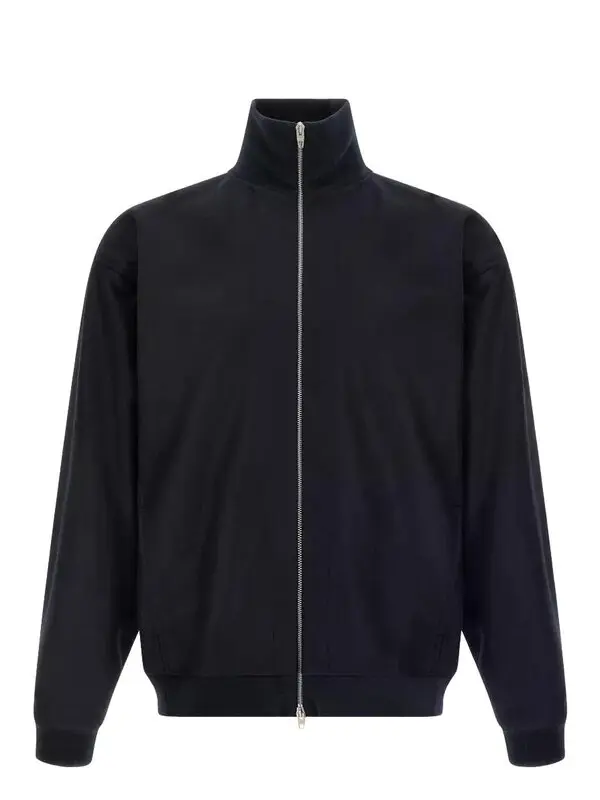 JIL SANDER Funnel-neck Wool Jacket - Blue