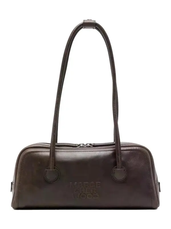 MARGESHERWOOD Logo-embossed Leather Shoulder Bag - Brown