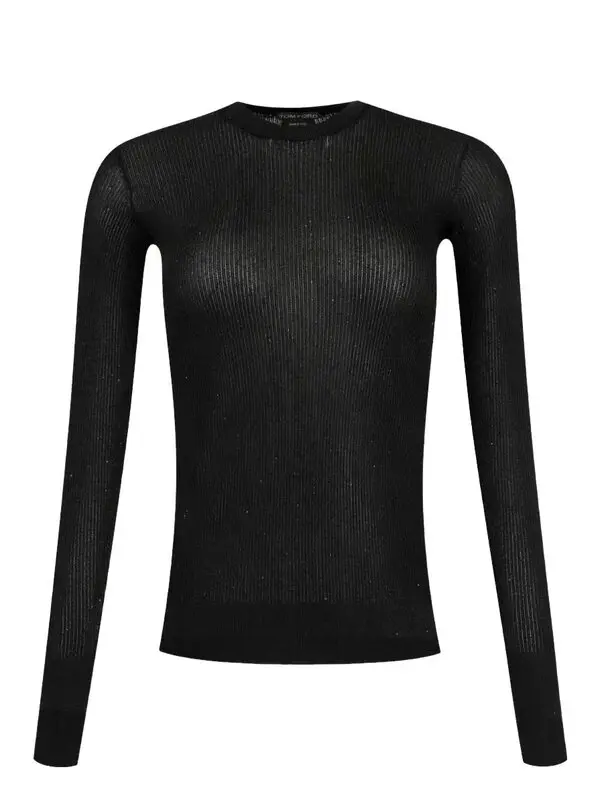 TOM FORD Sequin-embellished Ribbed Knit Sweater - Black