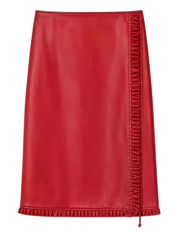 NICCOLO PASQUALETTI Gala Ruffled Midi Skirt - Red