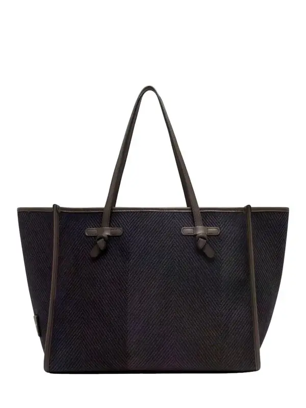 GIANNI CHIARINI Marcella Herringbone Tote Bag - Blue