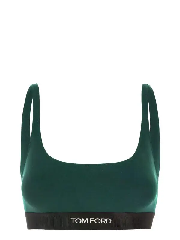 TOM FORD Logo-waistband Sports Bra - Green