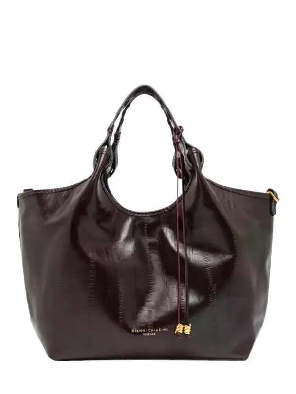 GIANNI CHIARINI Dua Ribbed-texture Tote Bag - Brown
