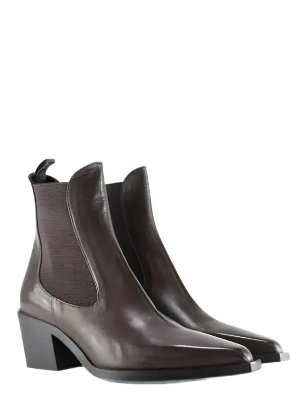NOTABENE Luna Pointed-toe Leather Boots - Brown