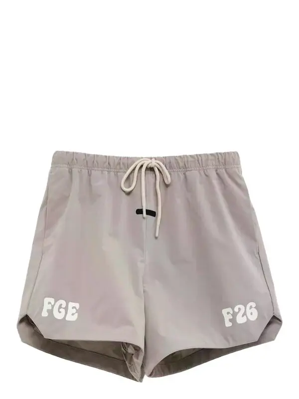 Fear Of God Logo-print Drawstring-waist Shorts - Grey