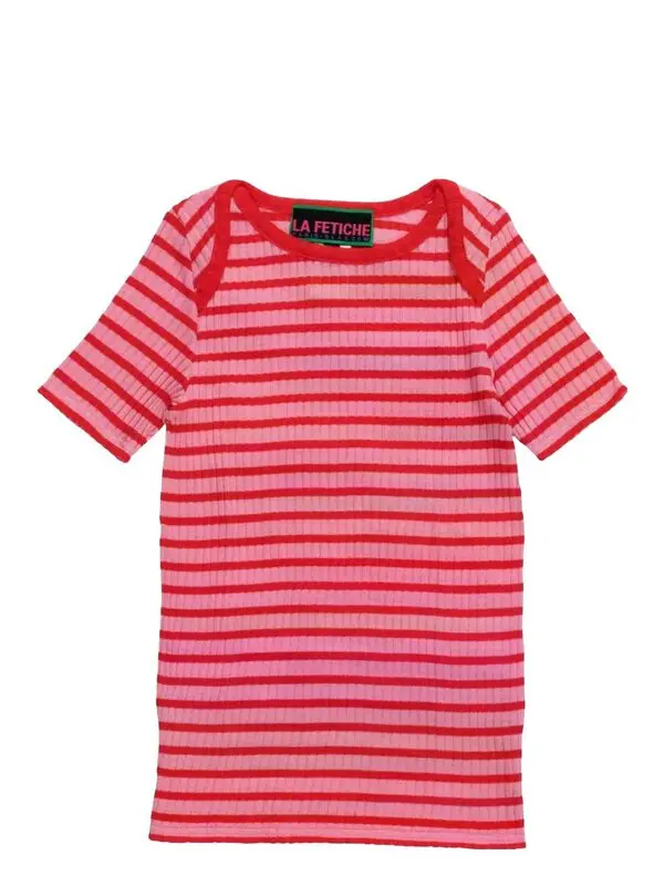 LA FETICHE Striped Ribbed Top - Pink