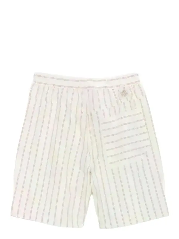 RANRA Striped Cotton Shorts - Neutrals