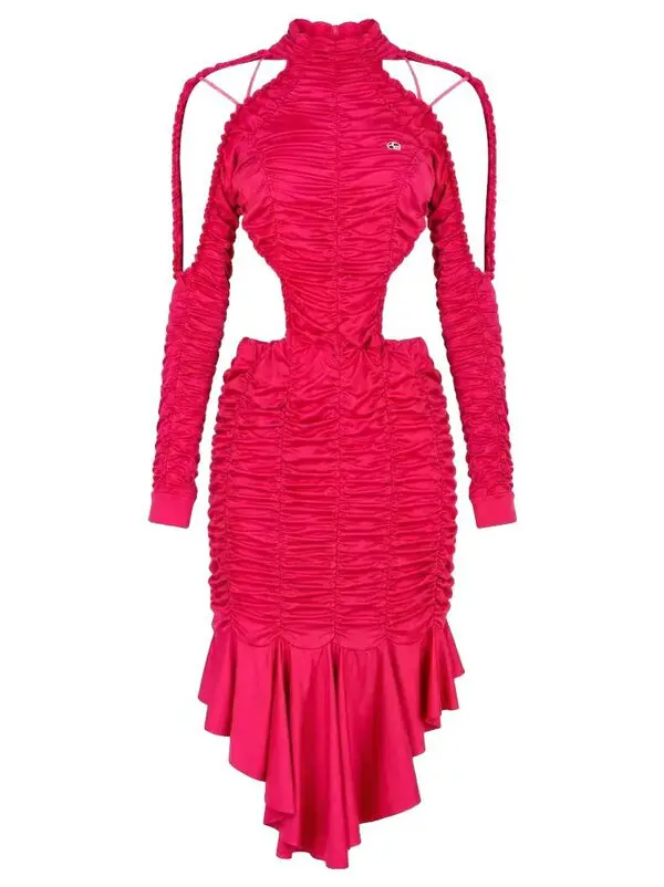 ESTER MANAS Ruched Cut-out Dress - Pink