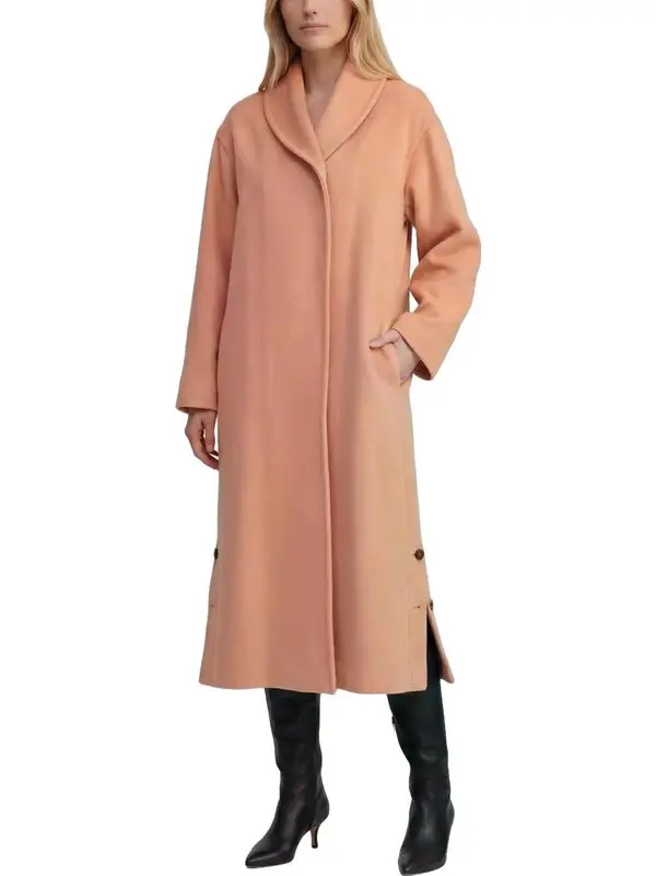 Fendi Shawl-collar Buttoned Coat - Orange