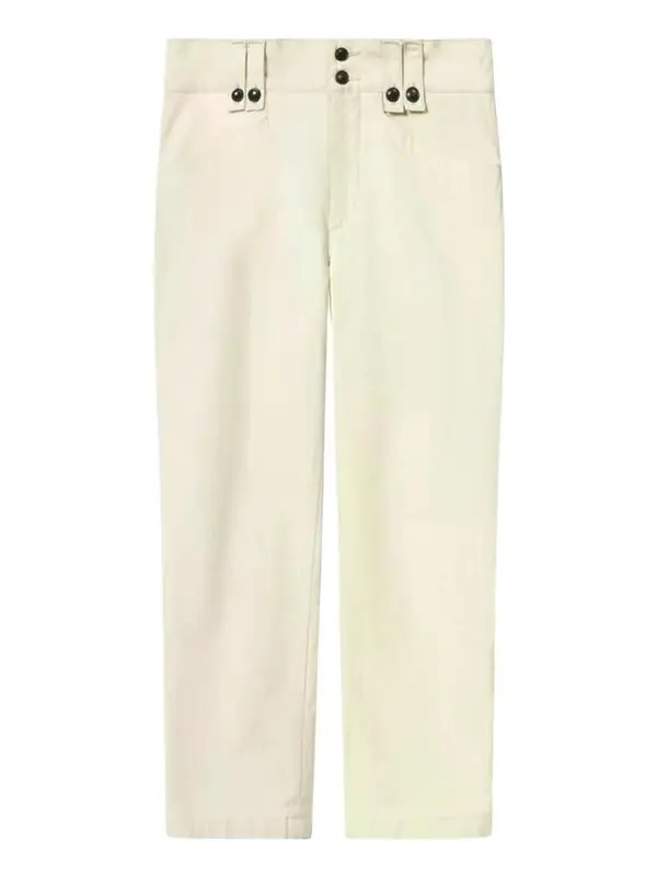 Isabel Marant Étoile Berna Twill Texture Slim Cut Button Detail Pants - Neutrals