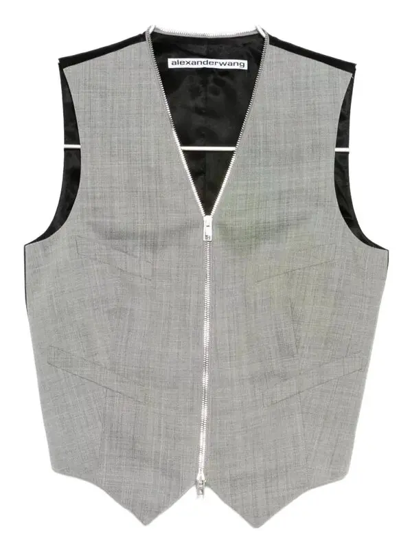 Alexander Wang Tailored Zipper Vest - Grey