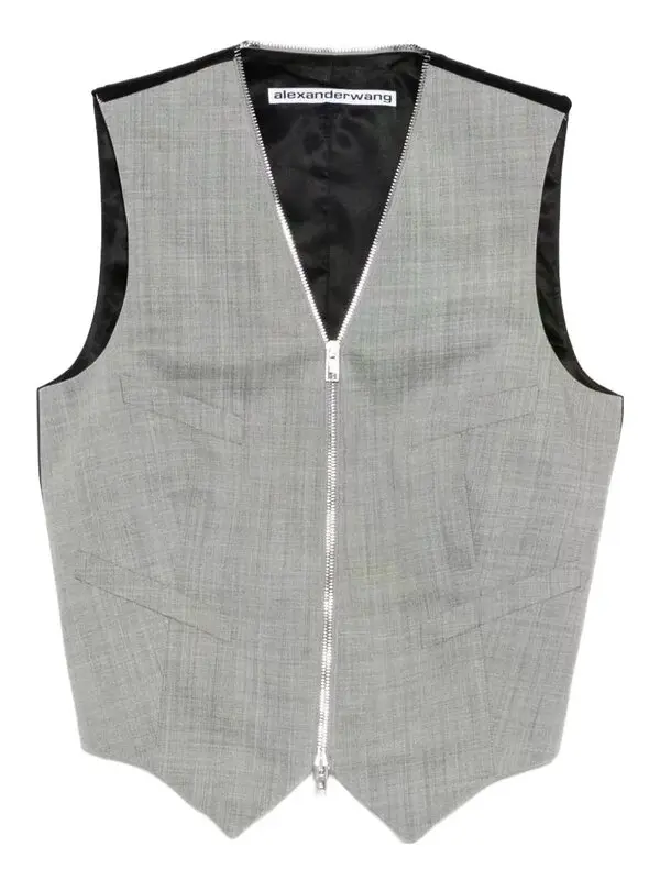 Alexander Wang Tailored Zipper Vest - Grey
