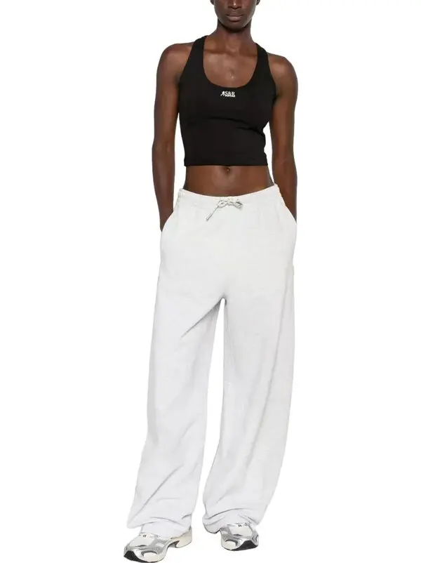SPORTY & RICH Logo-print Racerback Sports Bra - Black