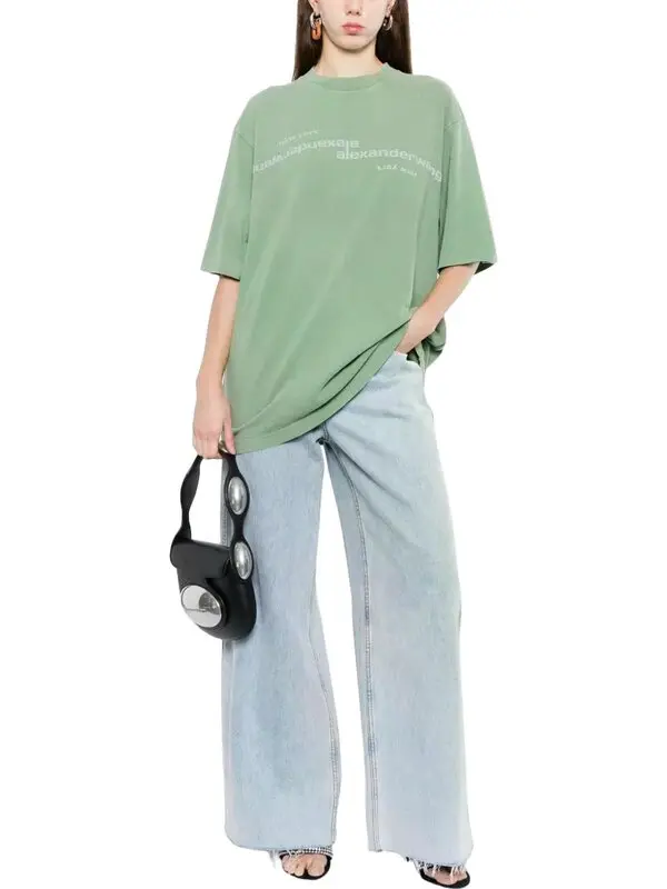 Alexander Wang Mirrored Logo Graphic T-shirt - Green