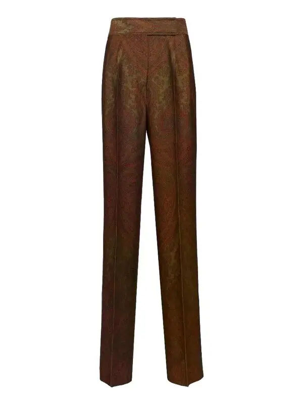 Etro Paisley-jacquard Trousers - Brown