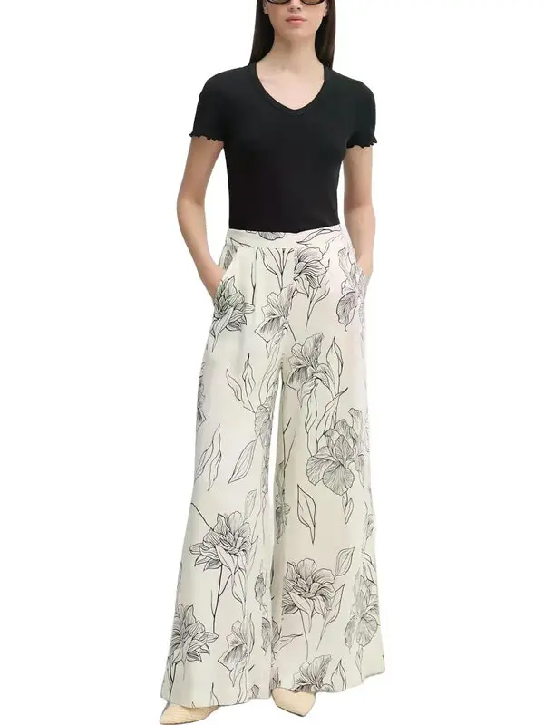GAUDI Floral Print Palazzo Pants - Neutrals