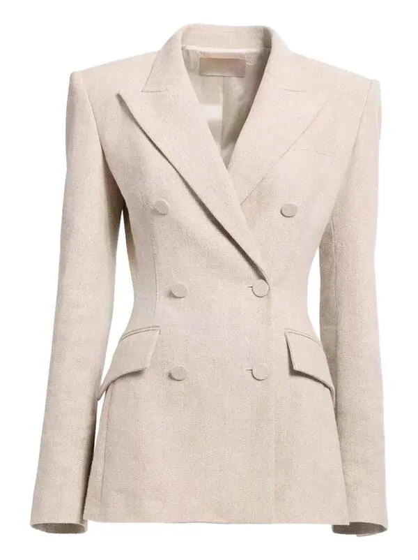 Elie Saab Double-breasted Peak-lapel Blazer - Neutrals