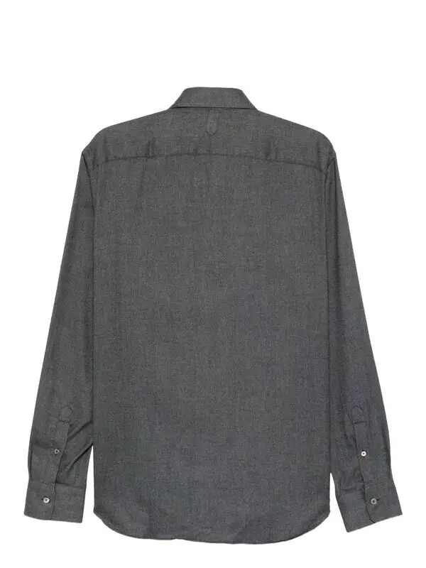Canali Herringbone-pattern Shirt - Grey