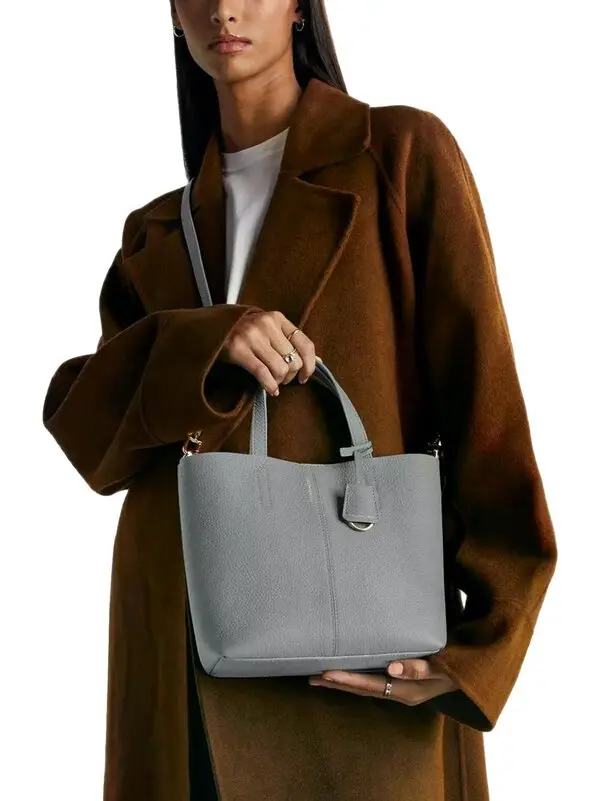 MAISON DE SABRE Small Soft Leather Tote Bag - Grey