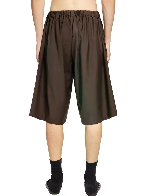 ROSE BURRITO Virgin Wool Shorts - Brown