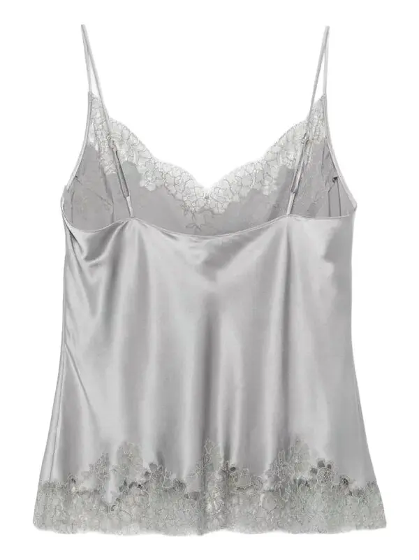 Carine Gilson Lace Trim Camisole - Grey