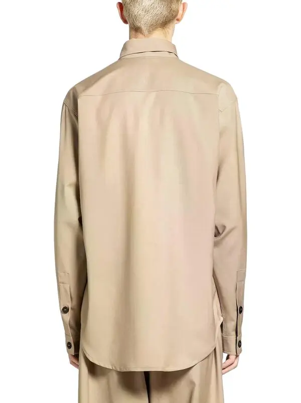 ROSE BURRITO Virgin Wool Overshirt - Neutrals