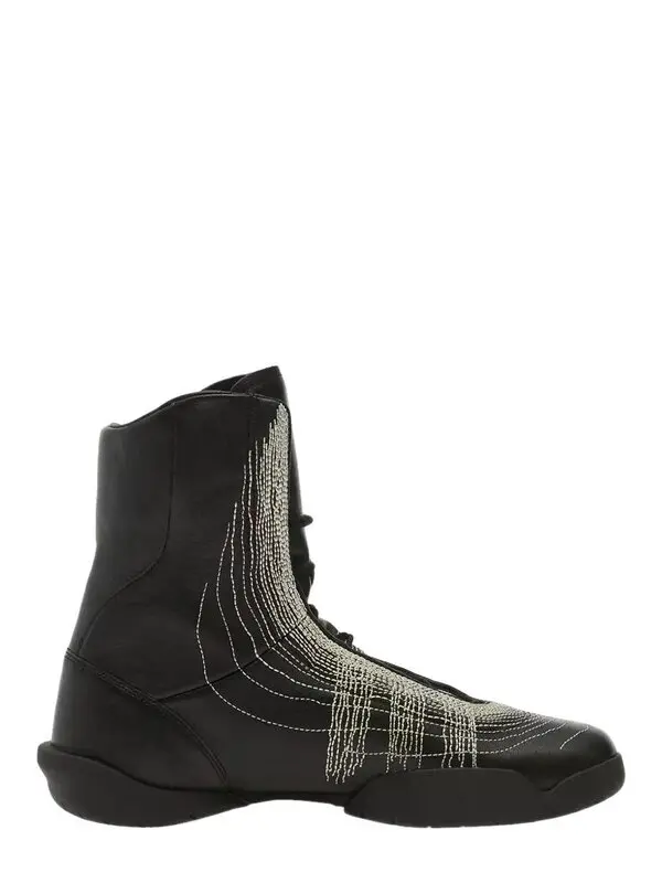 Y3 Embroidered High-top Sneakers - Black