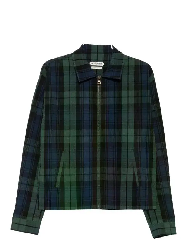 JW Anderson Plaid Zip Up Blouson - Blue