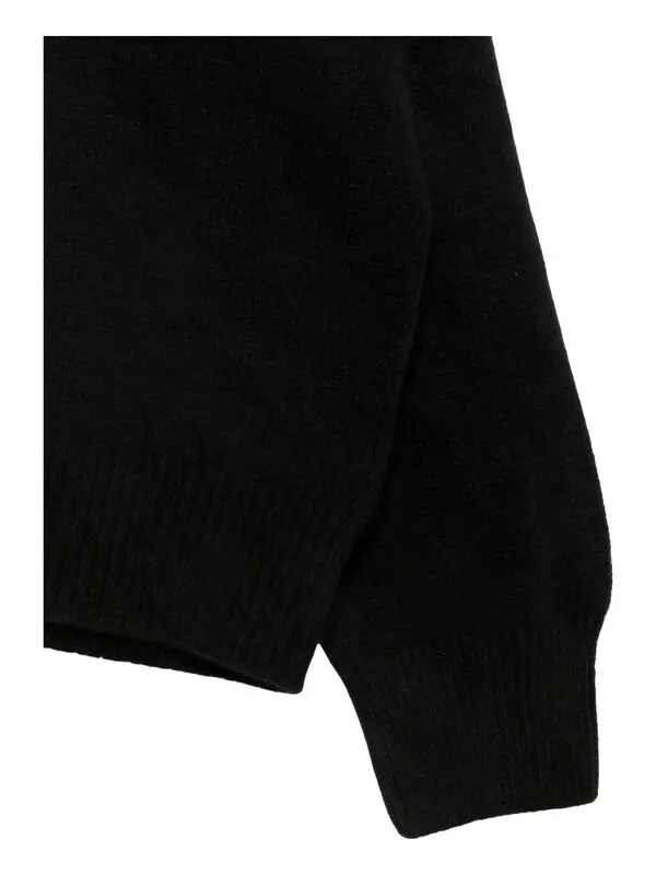 Incentive! Cashmere Connie Ribbed Mock-neck Sweater - Black