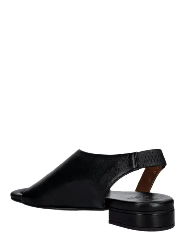 BILLI BI Leather Slingback Square-toe Sandals - Black