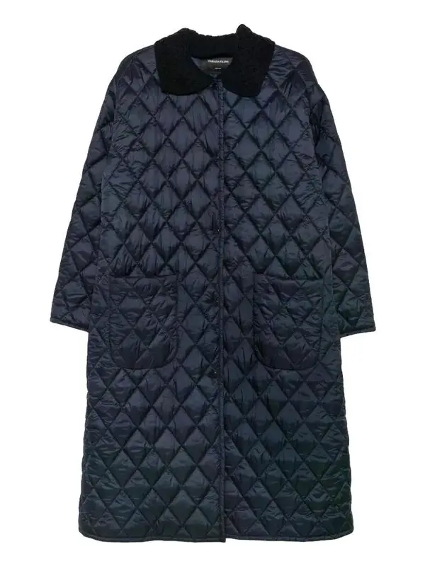 Fabiana Filippi Quilted Contrast-collar Coat - Blue