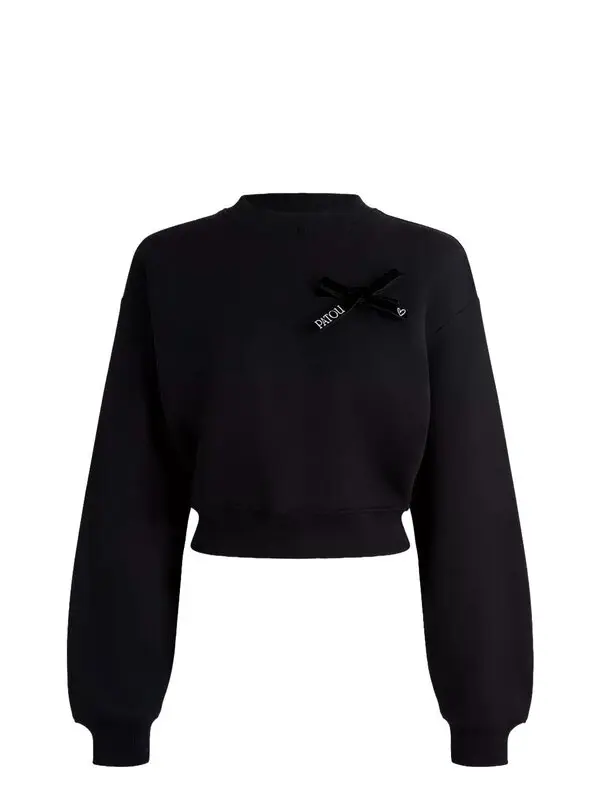 PATOU Bow Detail Crewneck Sweatshirt - Black